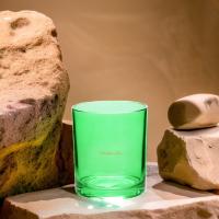 China OEM Green Colored Glass Candle Containers For Making Candles Smooth Surfaces for sale