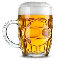 China Customized Personalized Glass Beer Mug Transparent 20 Ounces for sale