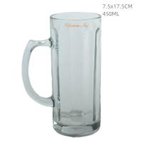 China Etched Clear Glass Beer Mug Custom Personalized Beer Glass Dishwasher Safe for sale