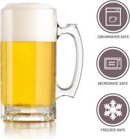 China Etched Clear Glass Beer Mug Custom Personalized Beer Glass Dishwasher Safe for sale