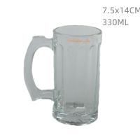 China Traditional Glass Beer Mug 330ML Cool Beer Glasses Cylindrical for sale