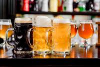 China Traditional Glass Beer Mug 330ML Cool Beer Glasses Cylindrical for sale