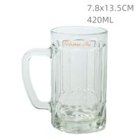 China Cylindrical Glass Beer Mug 16oz Freezer Beer Stein Mugs With Handle for sale