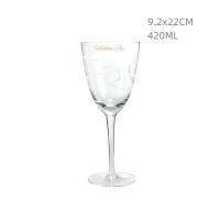 China Personalized Wedding Wine Glass 420ML Crystal Clear Wine Glasses for sale