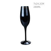 China OEM Honeycomb Wine Glass Handmade Wine Decanter 280ML Black Colored for sale