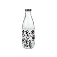 China 1000ML Mini Glass Milk Bottles Reusable Flip Top Glass Bottles for sale