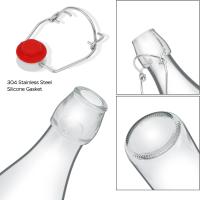 China Clear Glass Milk Bottles 270ML Glass Kombucha Bottles With Stoppers for sale
