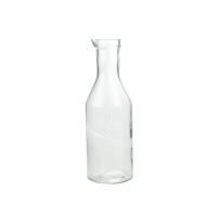 China 1 Liter Milk Glass Bottles Carafe Embossed Designed With Spout for sale