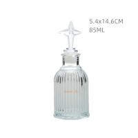 China Airtight Small Glass Diffuser Bottles 85ML With Fancy Cap LFGB for sale