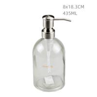 China Liquid Refillable Glass Shampoo Bottles With Pump Plastic Screw On Closure Type for sale