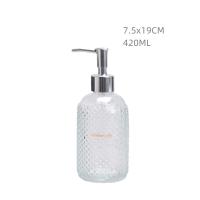 China Cylinder Reusable Glass Soap Dispenser Bottles Closure Screw On Type Design for sale