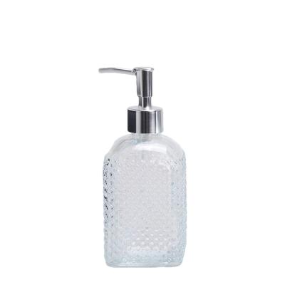 China Kitchen Glass Soap Dispenser Bottles 500ML Glass Soap Pump Bottles FDA for sale