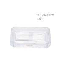 China Heavy Glass Soap Dish Holder Home Kitchen Sink Sponge And Soap Holder for sale