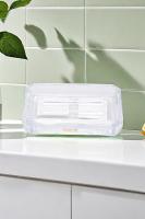 China Heavy Glass Soap Dish Holder Home Kitchen Sink Sponge And Soap Holder for sale