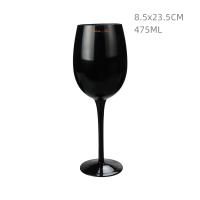 China 475ML Black Colored Wine Glass Handmade Exquisite Craftsmanship for sale