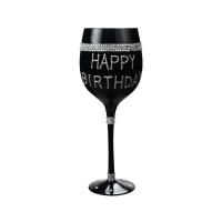 China 475ML Black Colored Wine Glass Handmade Exquisite Craftsmanship for sale