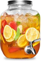 China Home Glass Beverage Dispenser 4L Glass Juice Dispenser With Spigot for sale