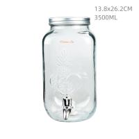 China Party Large Glass Juice Dispenser 3.5L Lemonade Iced Tea Beverage Dispenser for sale