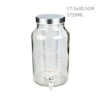 China Cylinder Glass Iced Tea Dispenser With Spigot Vintage FDA Standard for sale