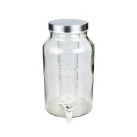 China Cylinder Glass Iced Tea Dispenser With Spigot Vintage FDA Standard for sale