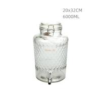 China Large Glass Cold Beverage Dispenser Airtight Lid 6L Drink Dispenser for sale