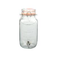 China Square Large Glass Beverage Dispenser Clear Glass Drink Dispenser for sale