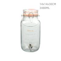 China Square Large Glass Beverage Dispenser Clear Glass Drink Dispenser for sale