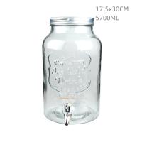 China Versatile Glass Beverage Container Clear Glass Cold Drink Dispenser 5.7L for sale