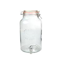 China 5.7L Clear Glass Beverage Dispenser With Lid Airtight PP Spigot for sale