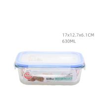 China OEM Rectangular Glass Storage Containers Stackable 630ML FDA for sale