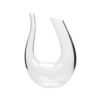 China Clear Glass U Shape Wine Decanter Hand Blown 470ml Capacity FDA for sale