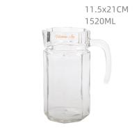 China OEM Clear Glass Water Jug Transparent Kitchen Glass Drink Pitcher for sale