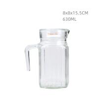 China Beverage Glass Carafe Pitcher Lead Free Water Jug And Glasses 630ML for sale