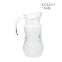 China OEM 1550ML Glass Water Carafe Crystal Glass Tea Pitcher With Lid PP for sale
