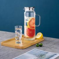 China Transparent Glass Water Pitcher Container Large BPA Free Dishwasher Safe for sale