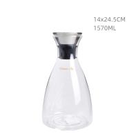 China BPA Free 55oz Clear Glass Pitcher With Stainless Steel Lid FDA Standard for sale