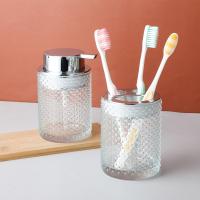 China Refillable Glass Hand Foaming Soap Dispensers with Silver Pump for Bathroom Kitchen for sale