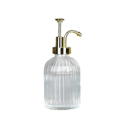 China 16 oz Transparent Glass Soap Dispenser Bottles Features Durable Reusable for sale