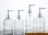 China 16 oz Transparent Glass Soap Dispenser Bottles Features Durable Reusable for sale