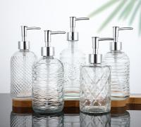 China 16 oz Transparent Glass Soap Dispenser Bottles Features Durable Reusable for sale
