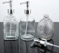 China 16 oz Transparent Glass Soap Dispenser Bottles Features Durable Reusable for sale