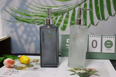 China 500Ml Capacity Transparent Glass Bottle For Soap Dispenser for sale