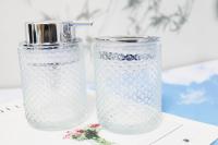 China Refillable Glass Hand Foaming Soap Dispensers with Silver Pump for Bathroom Kitchen for sale