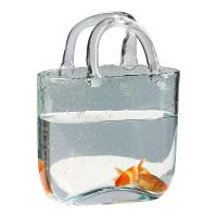 China Wedding Home Decor Modern Glass Handbag Vase Perfect for Fresh Flowers Goldfish for sale