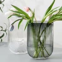 China 23cm Glass Vase Decor The Perfect Addition to Your Modern Glass Collection for Living Room Bedroom Home Decor for sale