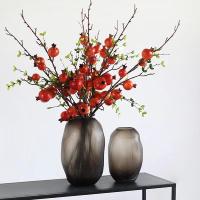 China Elegant Amber Glass Vase Modern/Vintage Style Decorative Flower Holder for Home Office Wedding for sale