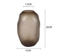 China Elegant Amber Glass Vase Modern/Vintage Style Decorative Flower Holder for Home Office Wedding for sale
