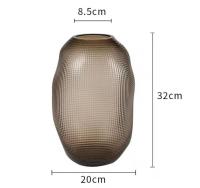 China Amber Glass Vase Decor Dining Table Centerpiece Modern Vintage Style 32cm for sale