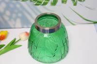 China Green Transparent Hydroponic Art Glass Vase Decor for Home Furnishing Hotel Flower Shop for sale