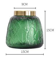 China Green Transparent Hydroponic Art Glass Vase Decor for Home Furnishing Hotel Flower Shop for sale